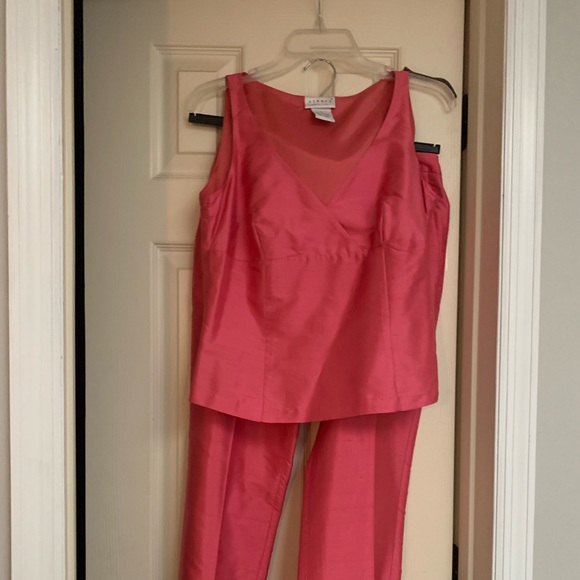 H&M | Pants & Jumpsuits | Hennes Collection Raw Silk Ankle Dress Pants ...